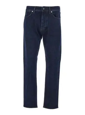 Stone Island Blue Jeans With Logo Patch On The Back And Belt Loops In Stretch Denim For - Multicolor