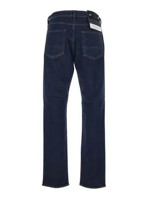 Stone Island Stretch Denim Jeans With Logo Patch - Multicolor