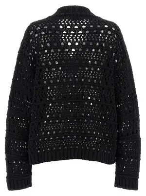 GANNI Crochet V-neck' Sweater