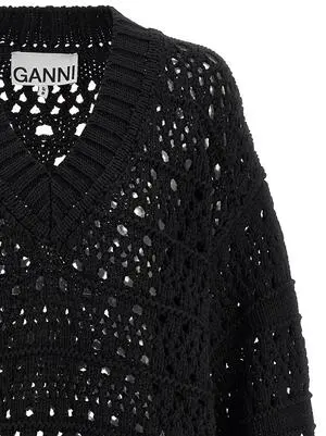 GANNI Crochet V-neck' Sweater