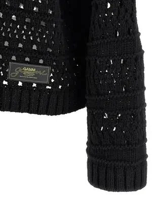 GANNI Crochet V-neck' Sweater