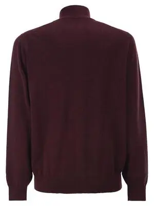 Brunello Cucinelli High-necked Cardigan - Red