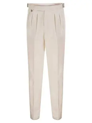 Brunello Cucinelli Tailored Cotton Trousers - White