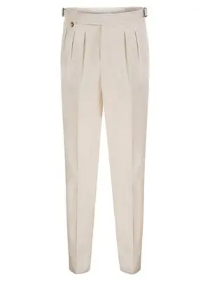Brunello Cucinelli Tailored Cotton Trousers - White
