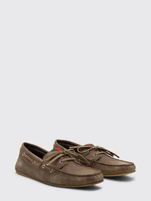 Gucci Used Leather Boat Loafers