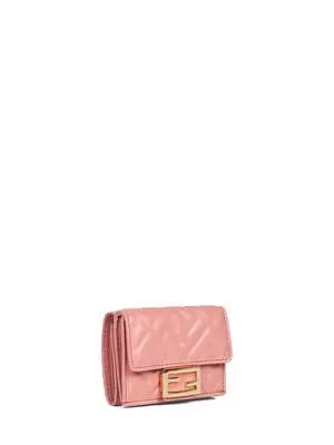 Fendi Pink Micro Trifold Baguette Wallet