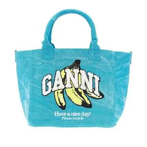 GANNI Shopping Bag With Banana Print - Blue