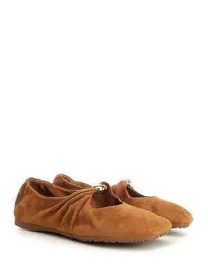 Loewe Soft Ballerina Suede Shoes - Cream