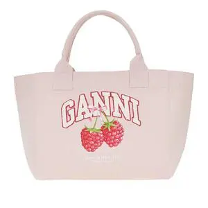 GANNI Shopping Bag With Raspberries Print - Pink
