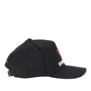 Dsquared2 Cotton Gabardine Baseball Cap - Black