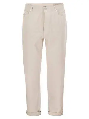 Brunello Cucinelli Five-pocket Cotton Jeans With A Contemporary Silhouette - White
