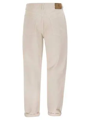 Brunello Cucinelli Cotton Five-pocket Tapered Jeans - White