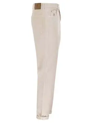 Brunello Cucinelli Cotton Five-pocket Tapered Jeans - White