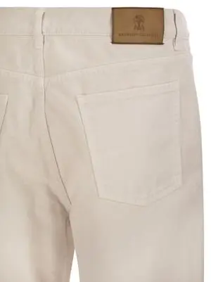 Brunello Cucinelli Cotton Five-pocket Tapered Jeans - White