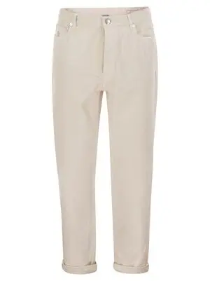 Brunello Cucinelli Cotton Five-pocket Tapered Jeans - White
