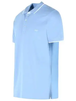 FAY Light Stretch Cotton Polo Shirt - Blue