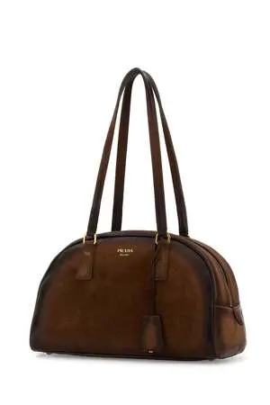 Prada Suede Medium Bowling Shoulder Bag