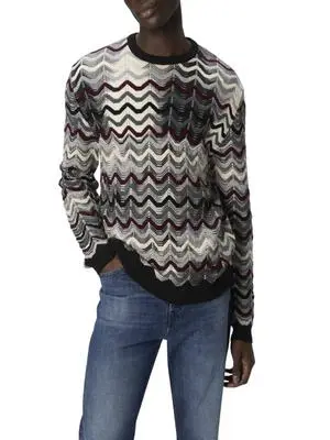 Missoni Crew-neck Sweater With Geometric Zigzag Pattern