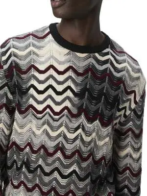 Missoni Geometric Zigzag Pattern Sweater - Gray
