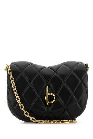 Burberry Leather Rocking Horse Shoulder Bag - Black