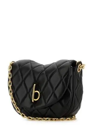 Burberry Leather Rocking Horse Shoulder Bag - Black