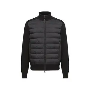 Moncler Down-filled Wool And Cashmere Cardigan - Black