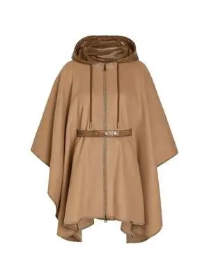 Moncler Padded Cape In Wool Blend