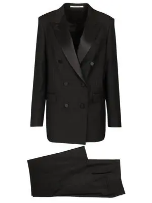 Tagliatore Double-breasted Wool Tuxedo - Black