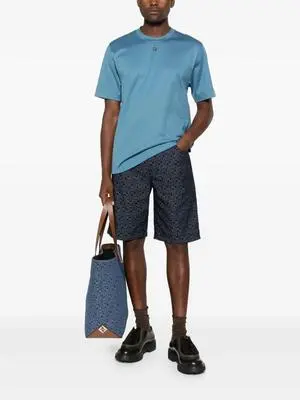 Fendi Ff Jacquard Denim Shorts