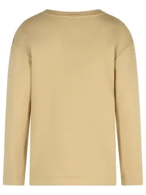 Max Mara Berma' Sweatshirt In Silk And Caramel Cotton - Cream