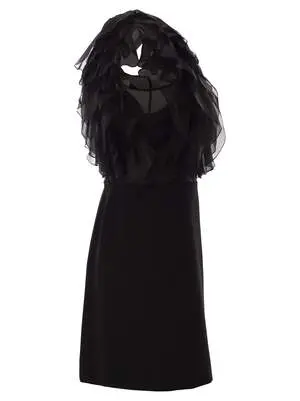 Max Mara Silk Mini Dress With Ruffle Detailing