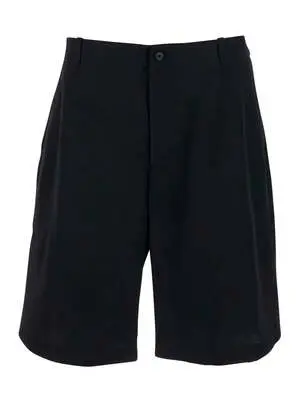 Jacquemus Le Short Camargue' Black Bermuda Shorts With Belt Loops And Wide Leg In Wool For - Multicolor
