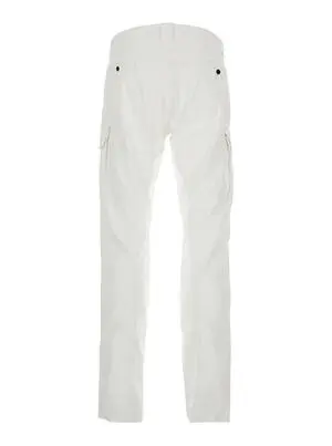 C.P. COMPANY Stretch Cotton Cargo Pants - White