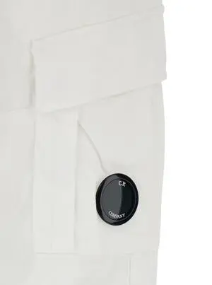 C.P. COMPANY Stretch Cotton Cargo Pants - White