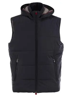 Kiton Hooded Sleeveless Jacket - Blue