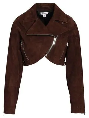 Alaïa Cropped Biker Jacket - Brown