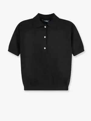 Max Mara S MAX MARA Cotton, Silk, And Cashmere Polo Shirt Multicolor