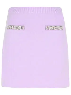 SELF-PORTRAIT Crystal' Skirt In Lilac Viscose Blend - Multicolor