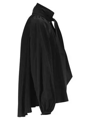 Max Mara Mxevalle Pleated Blouse With Neck Bow - Black