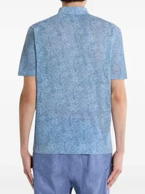 Etro Polo Shirt With Floral Pattern - Blue