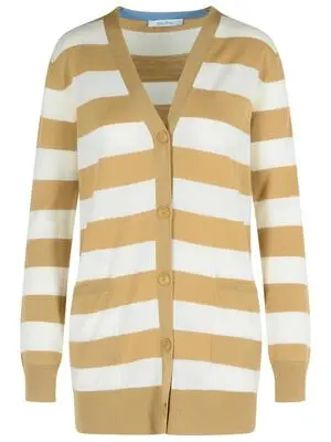 Max Mara Fiemme' Virgin Wool Sand Cardigan