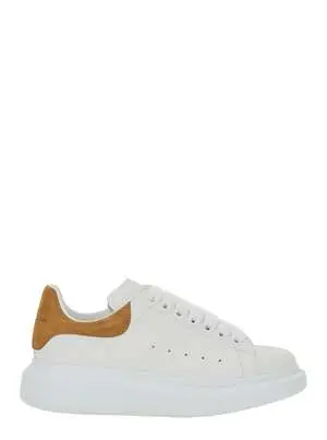 Alexander McQueen Low Top Sneaker With Logo Lettering On The Heel In Leather For - White
