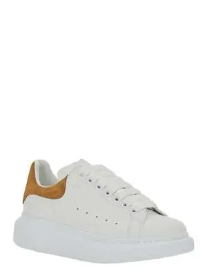 Alexander McQueen Low Top Sneaker With Logo Lettering On The Heel In Leather For - White