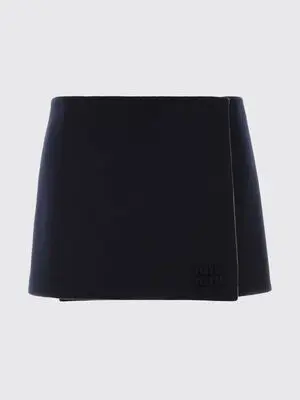 Miu Miu Virgin Wool And Cashmere Wrap Skirt - Blue