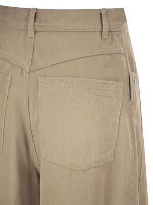 Max Mara Pure Cotton Palazzo Trousers - Cream