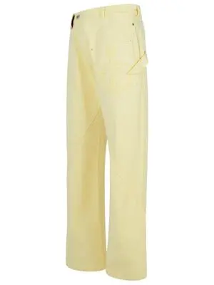 JW Anderson Cotton Workwear Pants With Twisted Leg - Yellow