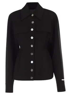 Sportmax Spxarena Tailored Virgin Wool Jacket With Sculpted Silhouette - Black