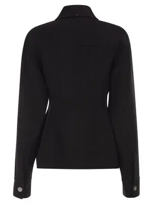 Sportmax Spxarena Tailored Virgin Wool Jacket With Sculpted Silhouette - Black