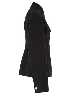 Sportmax Spxarena Tailored Virgin Wool Jacket With Sculpted Silhouette - Black
