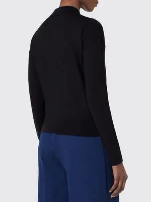 Max Mara Virgin Wool Polo Cardigan - Black